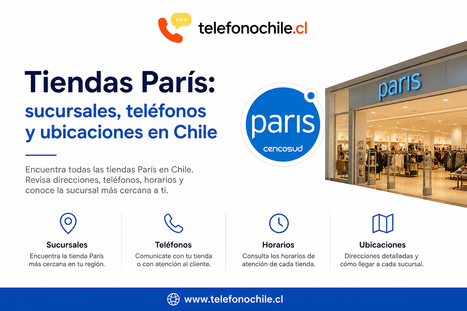 Tiendas París: sucursales, teléfonos y ubicaciones en Chile - Teléfonos ...
